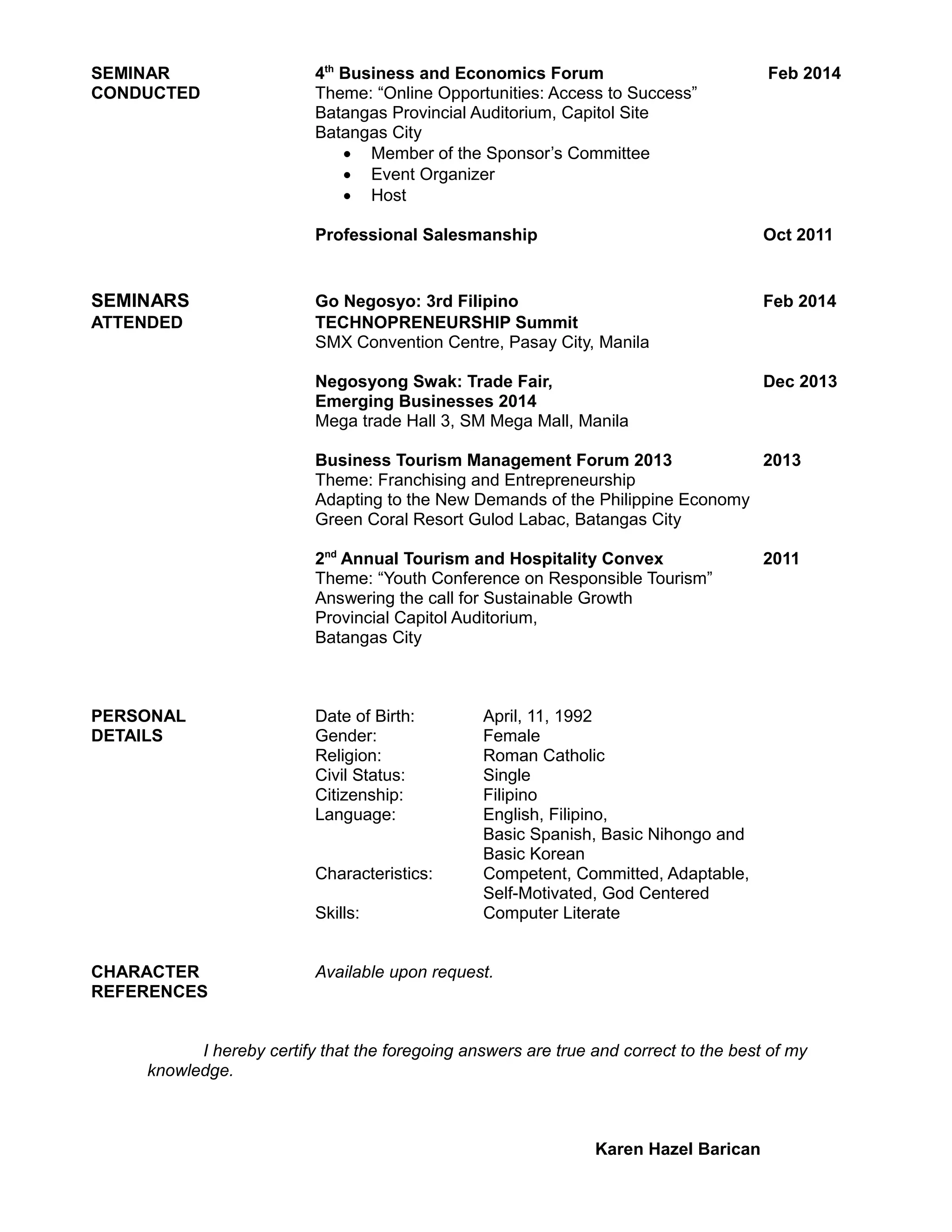 Karen Hazel Barican | PDF