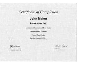 John J. Maher - Certificates 2015 - Reduced | PPT