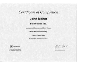 John J. Maher - Certificates 2015 - Reduced | PPT