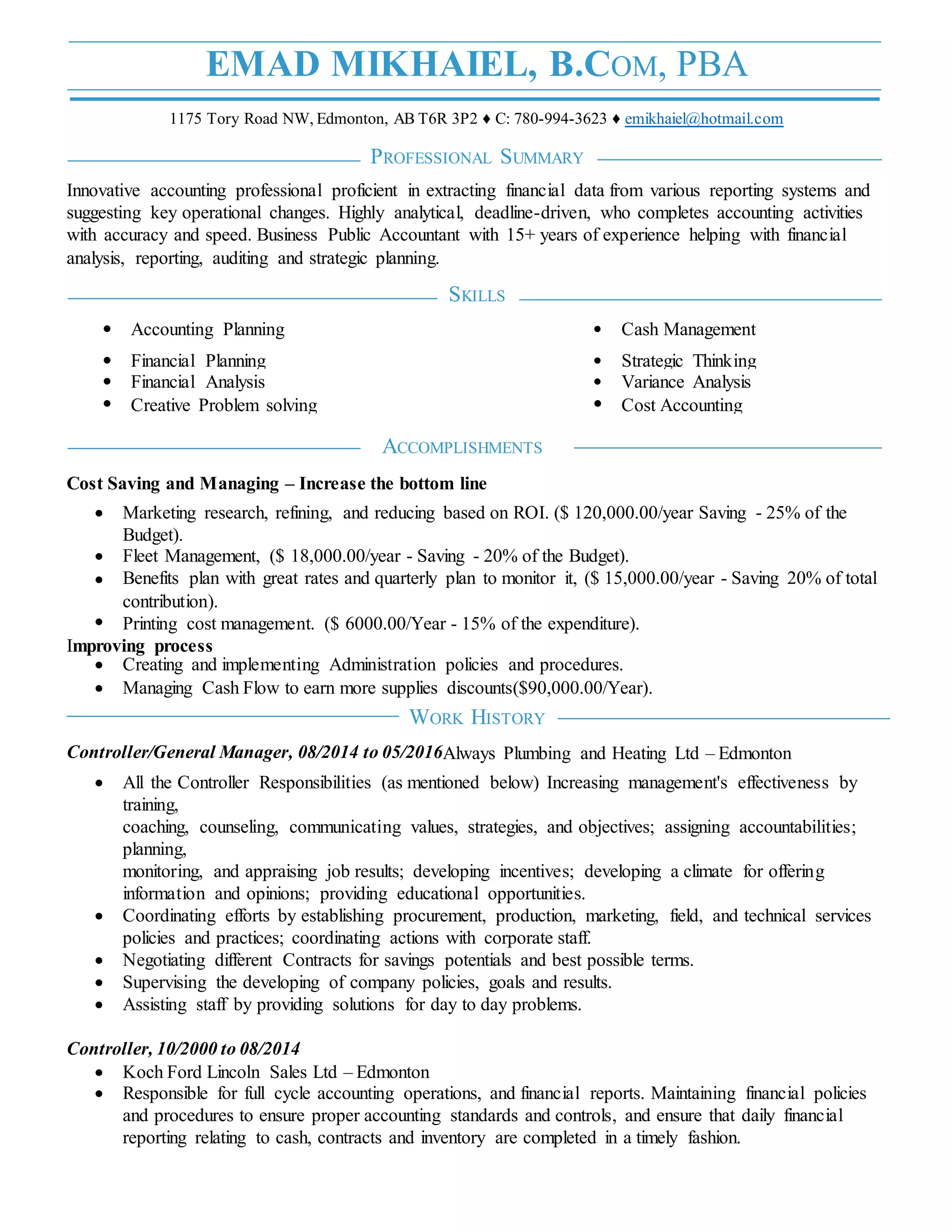 EMAD MIKHAIEL Resume 134 | DOCX