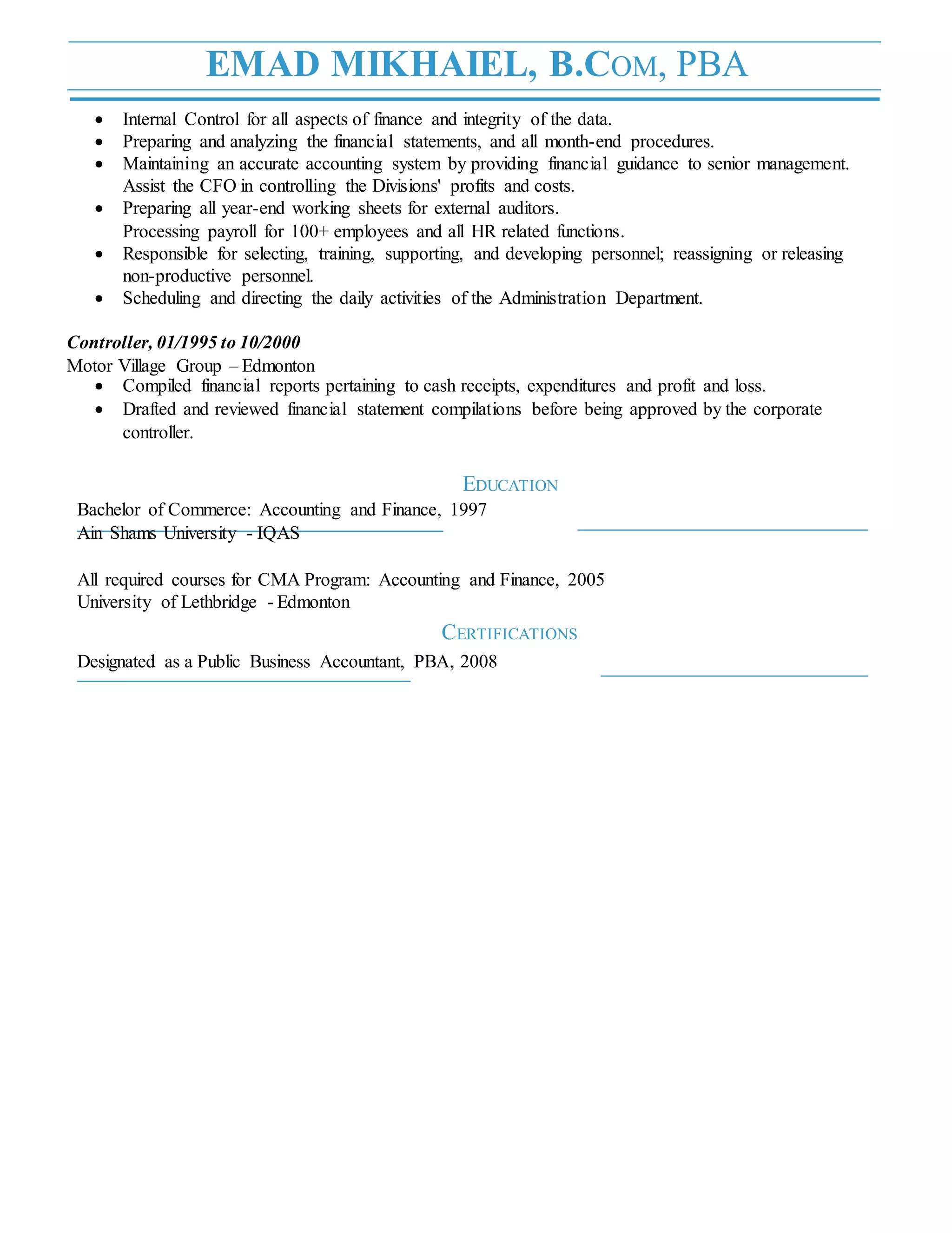 EMAD MIKHAIEL Resume 134 | DOCX