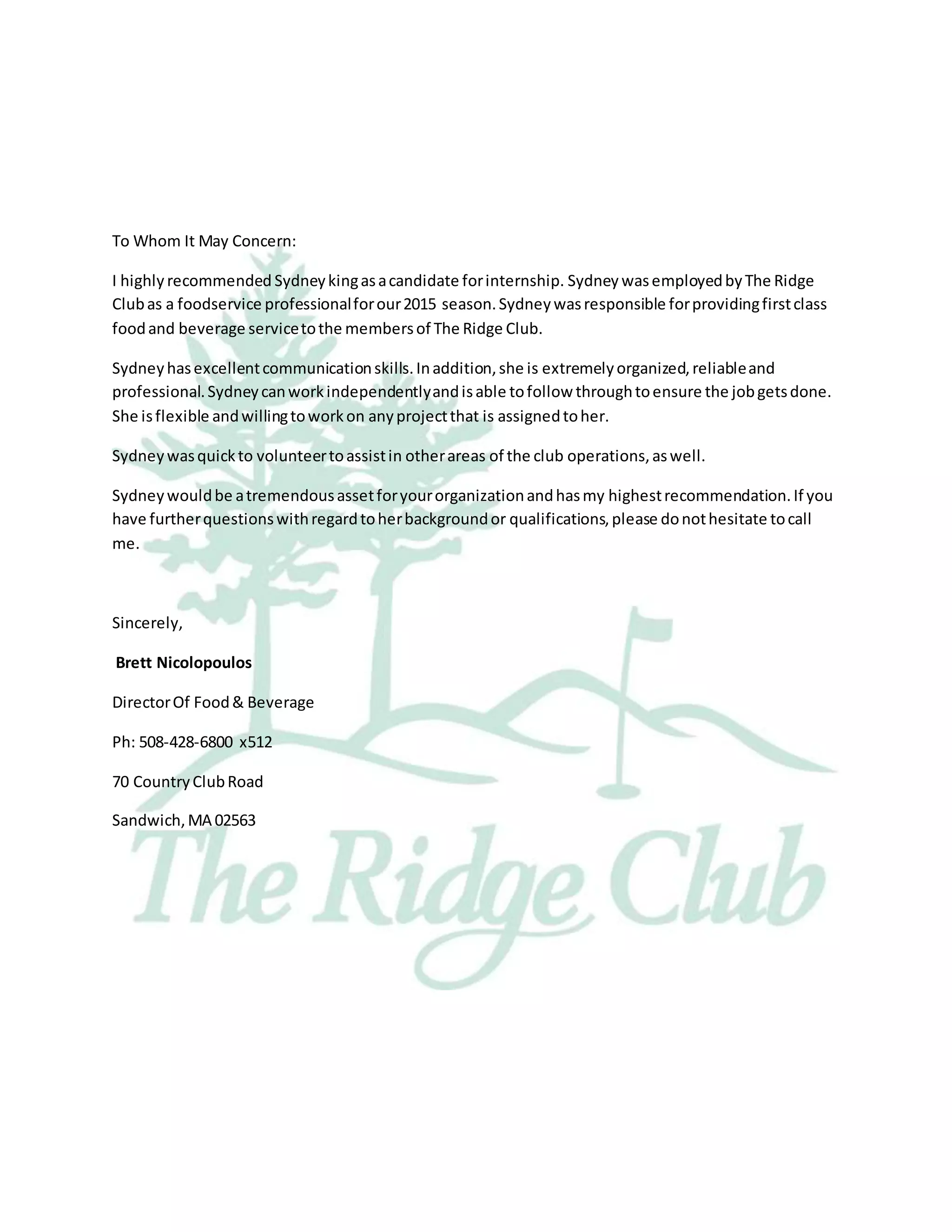 letter of recomendation | DOCX