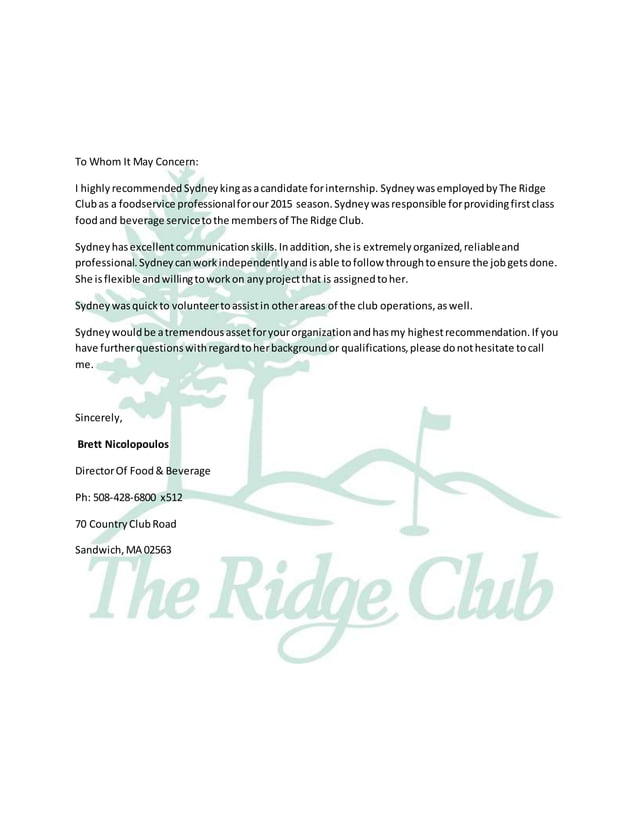 letter of recomendation | DOCX