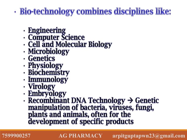 II BIOTECHNOLOGY INTRODUCTION II HISTORY II VARIOUS DISCIPLINES IN II | PPT