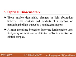 II BIOSENSOR PRINCIPLE APPLICATIONS AND WORKING II | PPTX