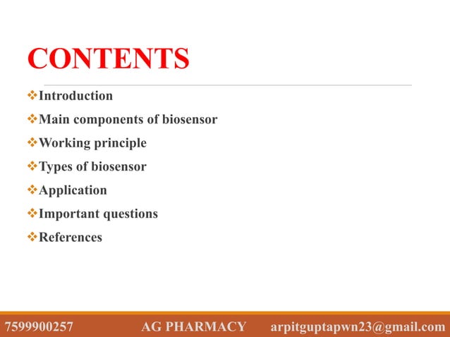 II BIOSENSOR PRINCIPLE APPLICATIONS AND WORKING II | PPT