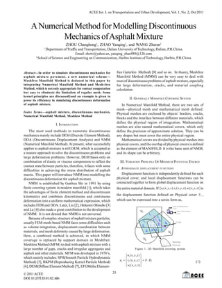 A Numerical Method for Modelling Discontinuous Mechanics of Asphalt Mixture | PDF