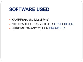 amuzment park reservation system using html,css,php,javascrit,mysql | PPT