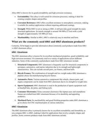 6061 vs 6063 | DOCX
