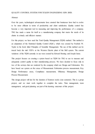 Quality Control Report | PDF