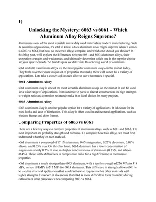 6063 vs 6061 | PDF