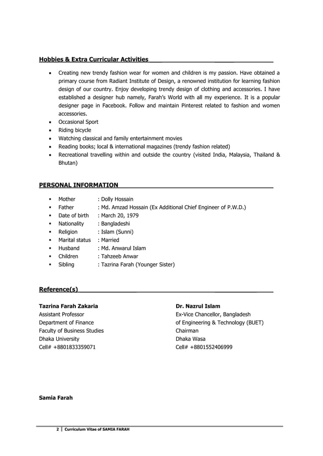 CV of Samia Farah | PDF