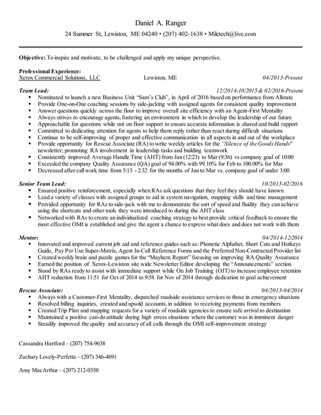 D._Ranger_Cover-Resume_External_3 | DOCX | Business | Business and Finance