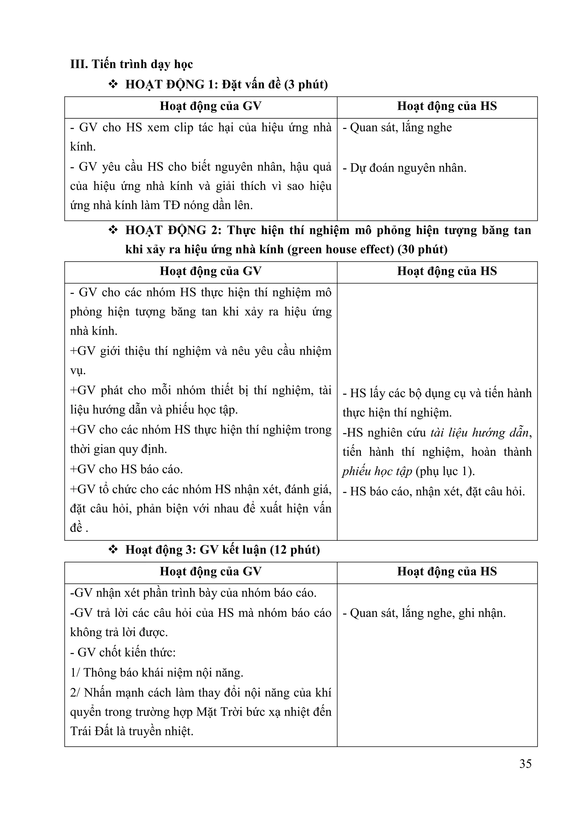 TỔ CHỨC DẠY HỌC MỘT SỐ KIẾN THỨC CHƯƠNG CƠ SỞ CỦA NHIỆT ĐỘNG LỰC HỌC -VẬT LÝ 10 THEO ĐỊNH HƯỚNG ...