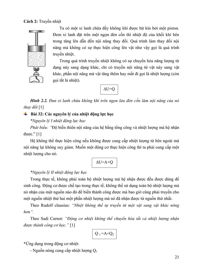 TỔ CHỨC DẠY HỌC MỘT SỐ KIẾN THỨC CHƯƠNG CƠ SỞ CỦA NHIỆT ĐỘNG LỰC HỌC -VẬT LÝ 10 THEO ĐỊNH HƯỚNG ...
