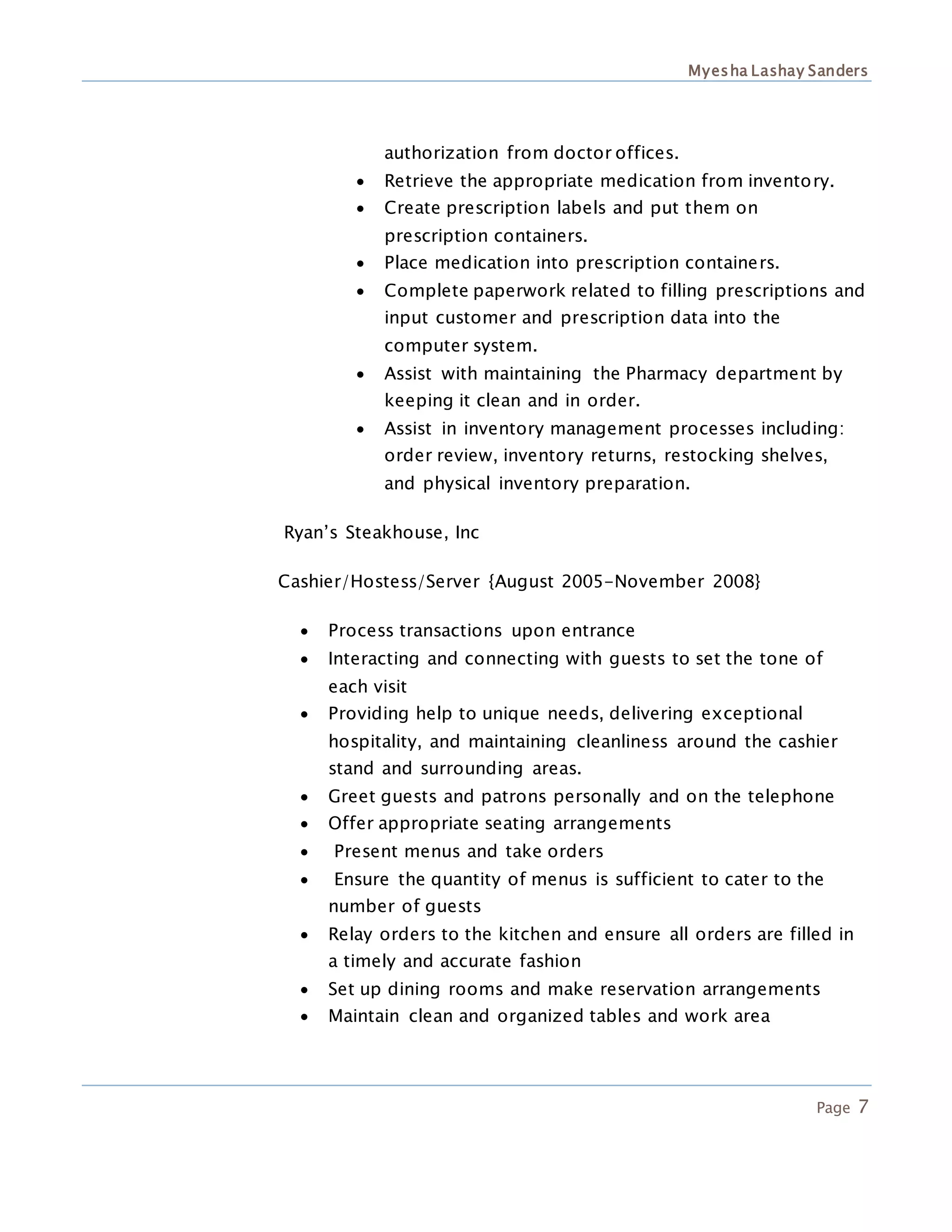 Myesha New Resume | DOCX