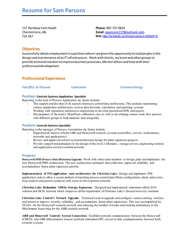 Sam Parsons - Resume | PDF
