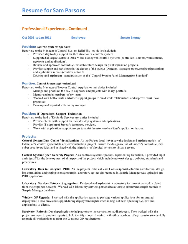 Sam Parsons - Resume | PDF