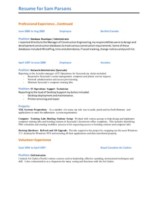 Sam Parsons - Resume | PDF