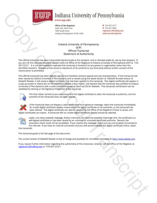 Official Transcript | PDF