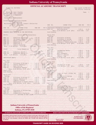 Official Transcript | PDF