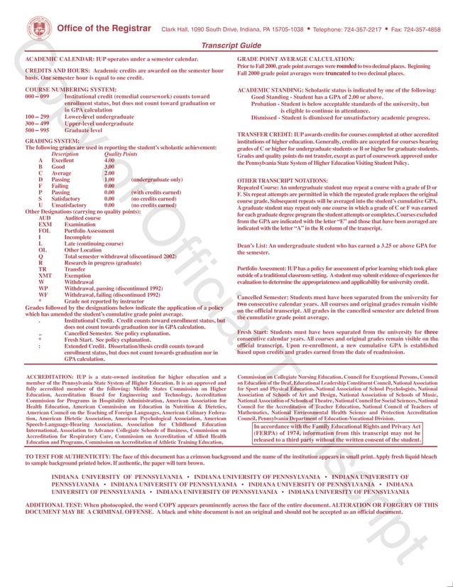 Official Transcript | PDF