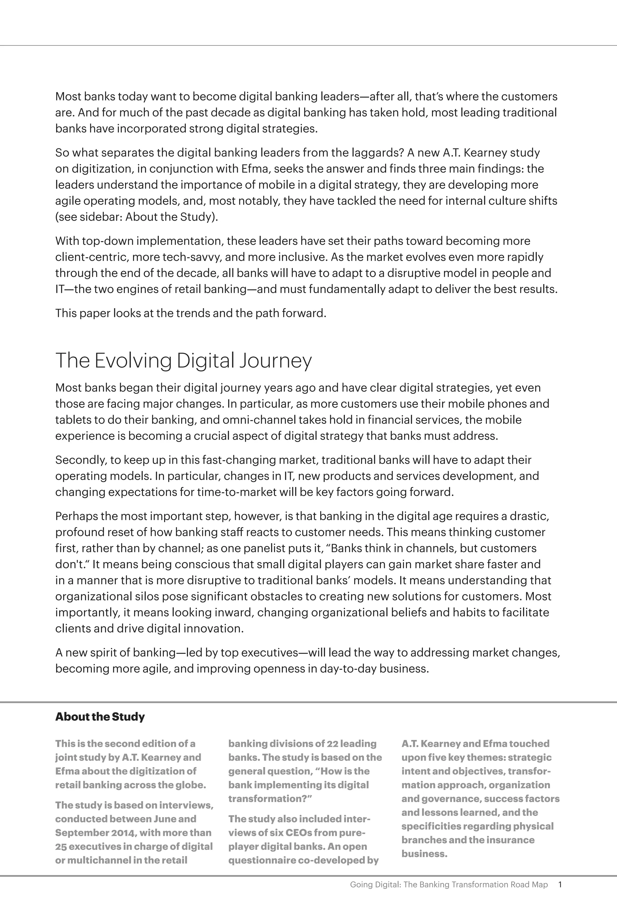 Going Digital: The Banking Transformation Road Map | PDF