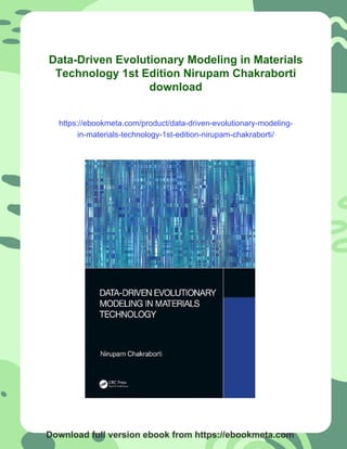 Data-Driven Evolutionary Modeling in Materials Technology 1st Edition ...
