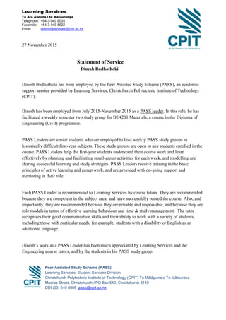 statement and recommendation | PDF