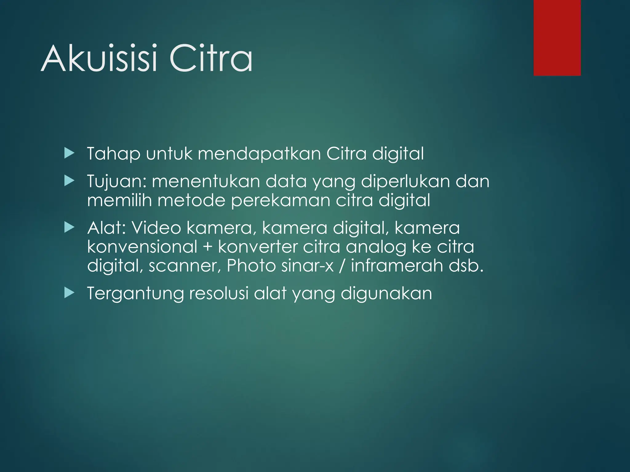 pengolahan citra digital pertemuan satu dari 18 | PPT