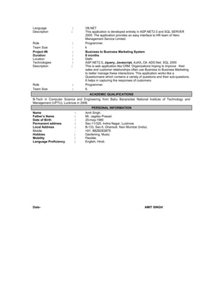 AmitSingh_updated resume | DOC