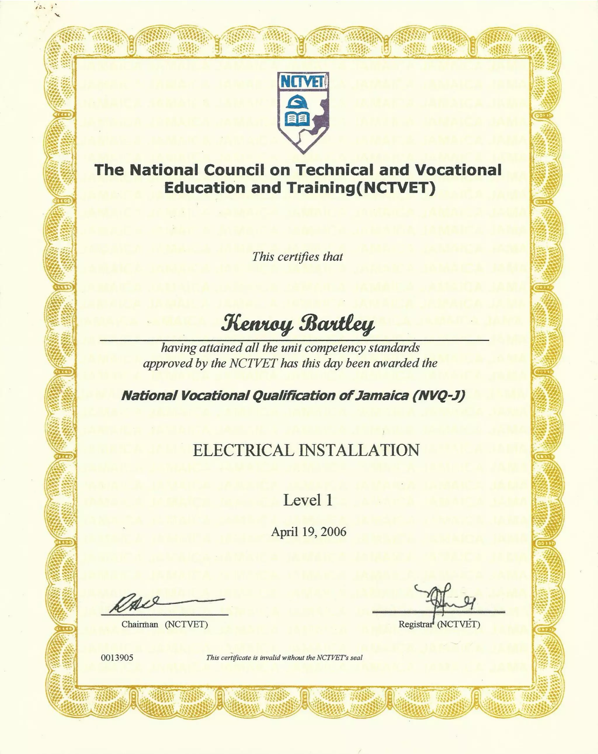 Kenroy Heart Electrical Installation Level 1 | PDF