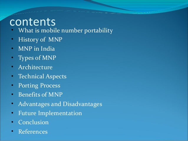 Mobile Number Portability