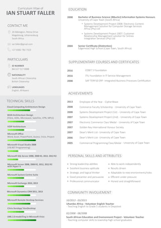 201609 - CV Ian Stuart Faller | PDF