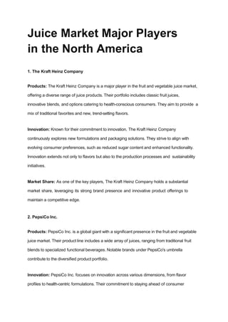 Unveiling Zest: Exploring North America's Juice Market Marvel | PPTX