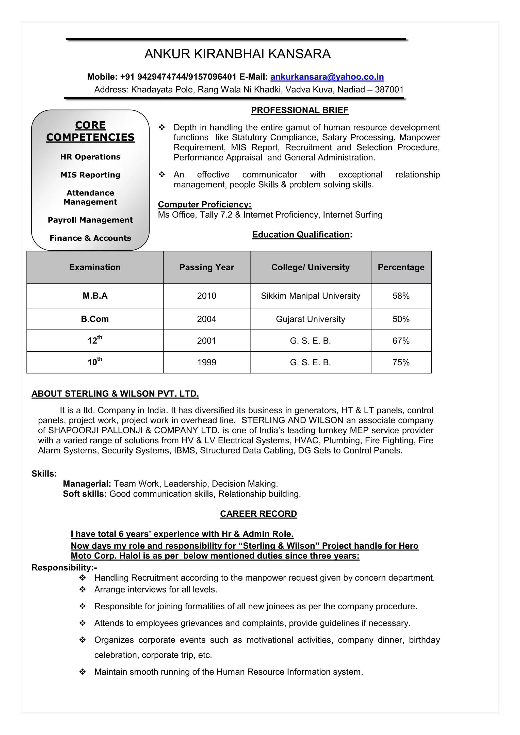 Ankur Resume | PDF