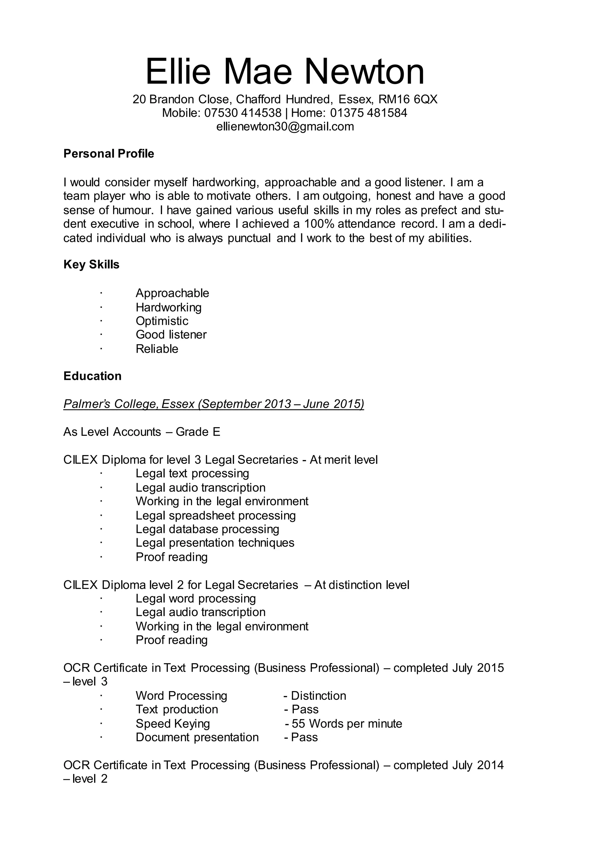 cv - update word | PDF