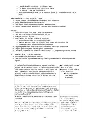 Intro to Politics- Notes 10.22.15 (The Federalist Papers) | PDF | Civic ...