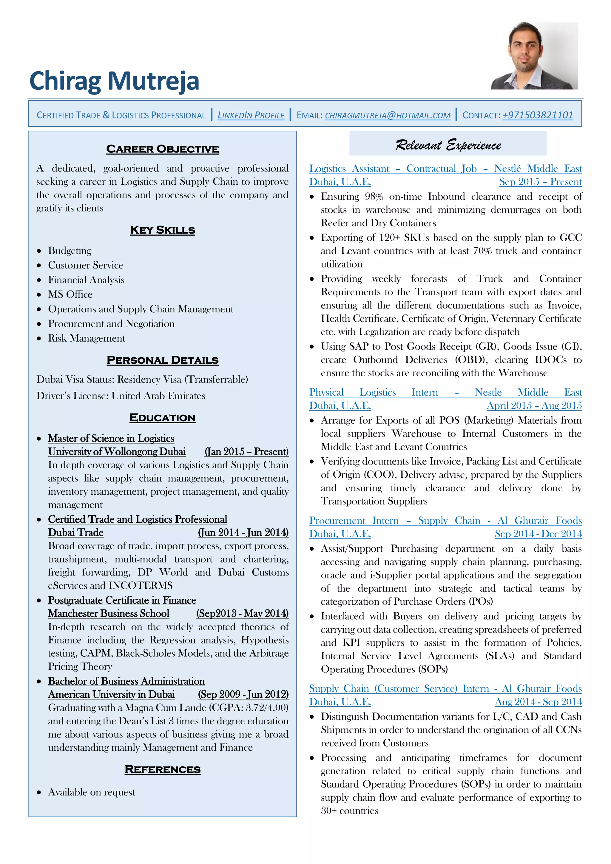 Chirag Mutreja Resume | PDF