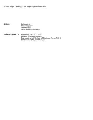 Natan Siegel -Resume fall 2015 | DOC