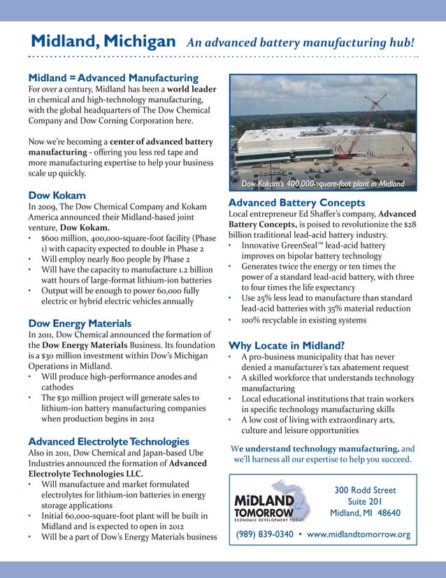 Midland - An Advanced Battery Manufacturing Hub | PDF | Manufacturing ...