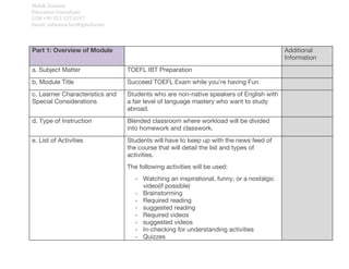 Sample MOOC Module_TOEFL IBT | PPT