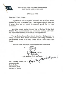2006 Letter from Admiral Bob Papp (future Commandant) | PDF