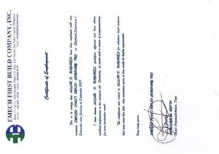 Emech Employment Certificate | PDF