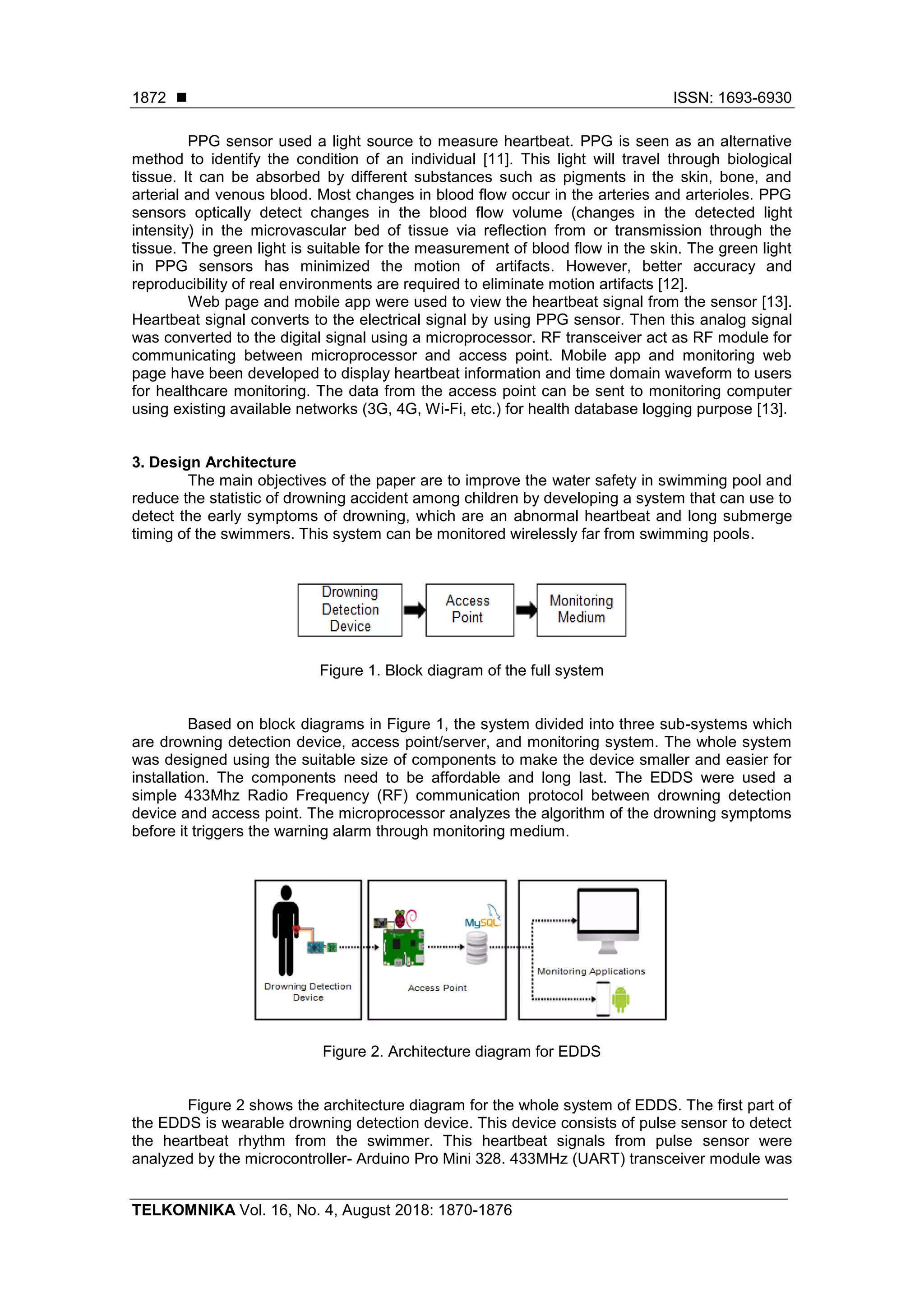 An Early Drowning Detection System for Internet of Things (IoT) Applications | PDF
