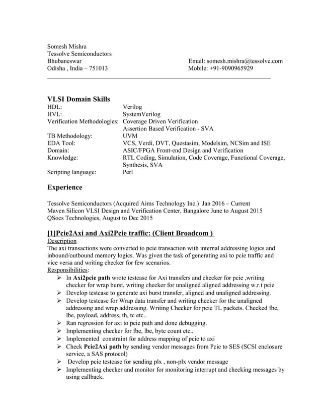 Somesh_Tessolve_updated _resume | DOC | Computing | Technology & Computing