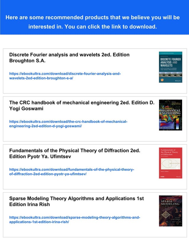 Fundamentals Of Wavelets Theory Algorithms And Applications 2ed Edition Goswami J Pdf