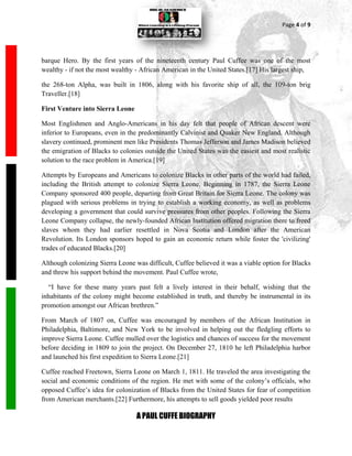 A Paul Cuffe Biography | PDF