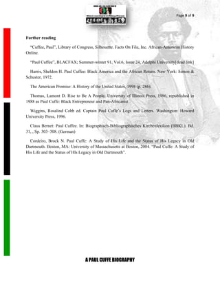 A Paul Cuffe Biography | PDF