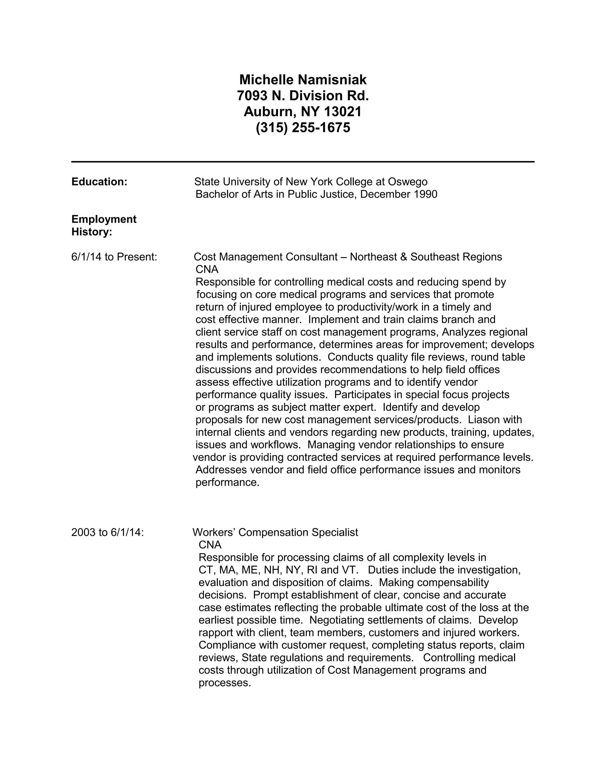 Michelle - Resume | DOC